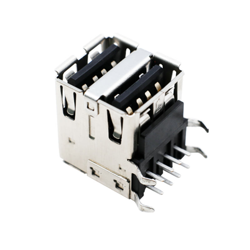 Double-deck USB A 2.0 A type Female connector DIP High transmission ...
