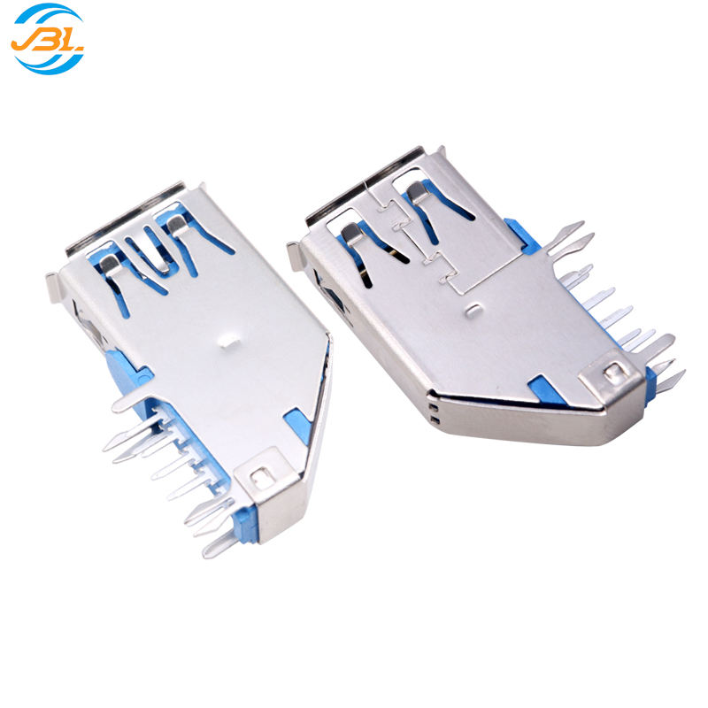 USB 3.0AF 90 degree side insert reverse with curly edge (blue) USB high ...