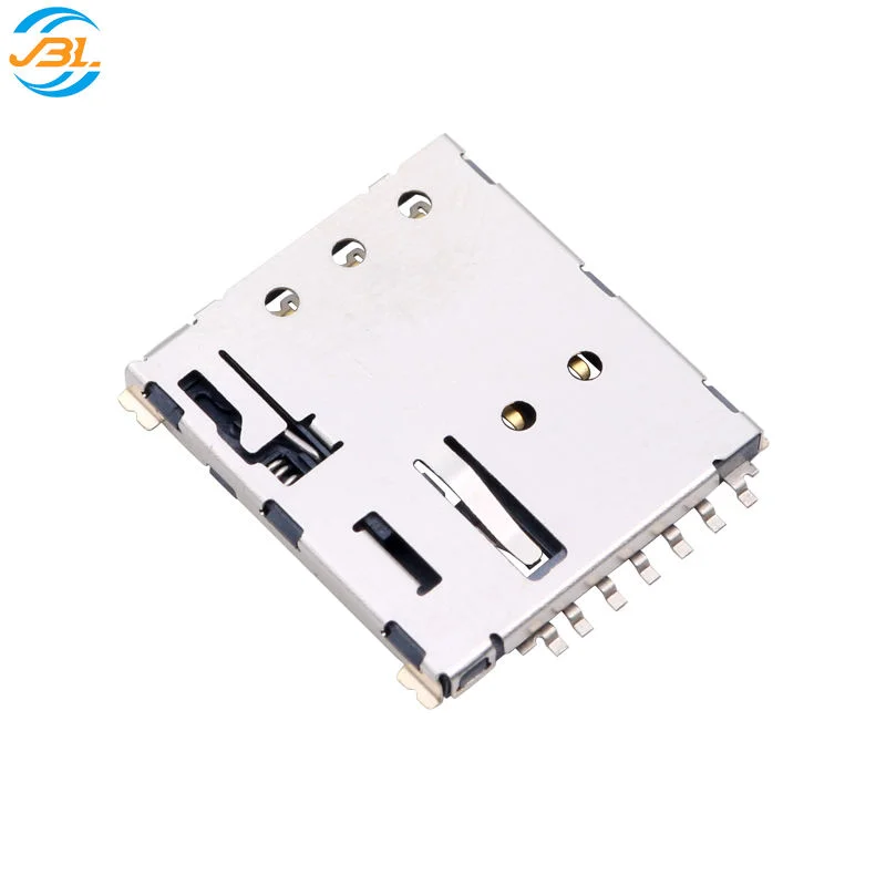 Micro nano sim push.-push card socket connector SMT 1.37Hmm CD pin ...