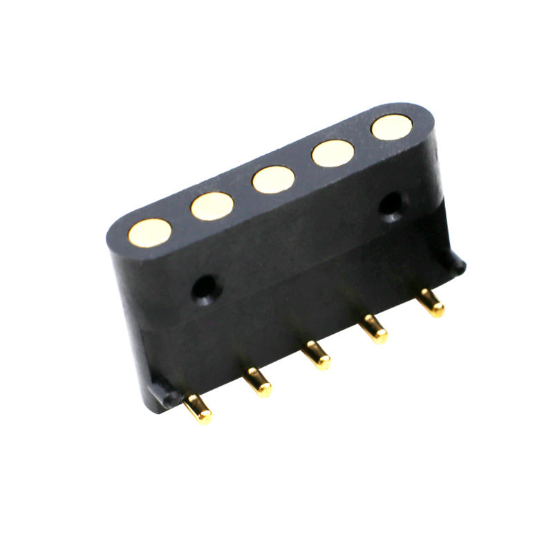 Gold plated bend pogo pin set 5 pin charger