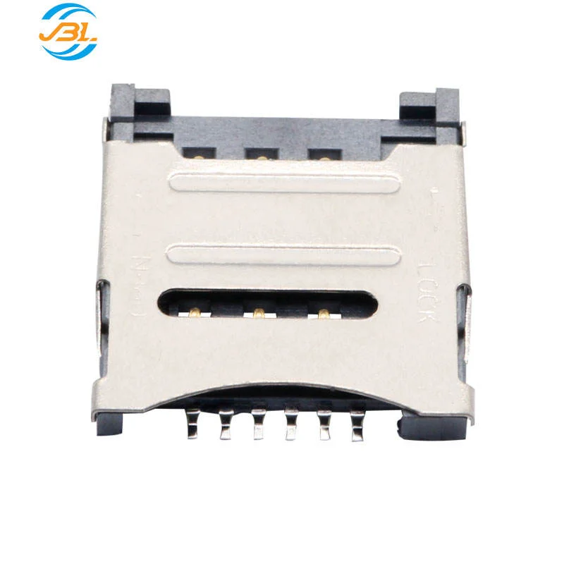 The clamshell-type electronic device SIM 6P Card Socket Rohs 6 Pin H1.8 ...