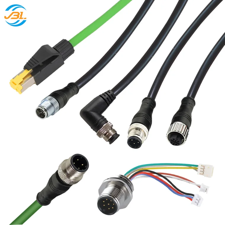 Custom waterproof m8 M12 Cable Connector Sensor Wire 2 3 4 5 6 8-core connector