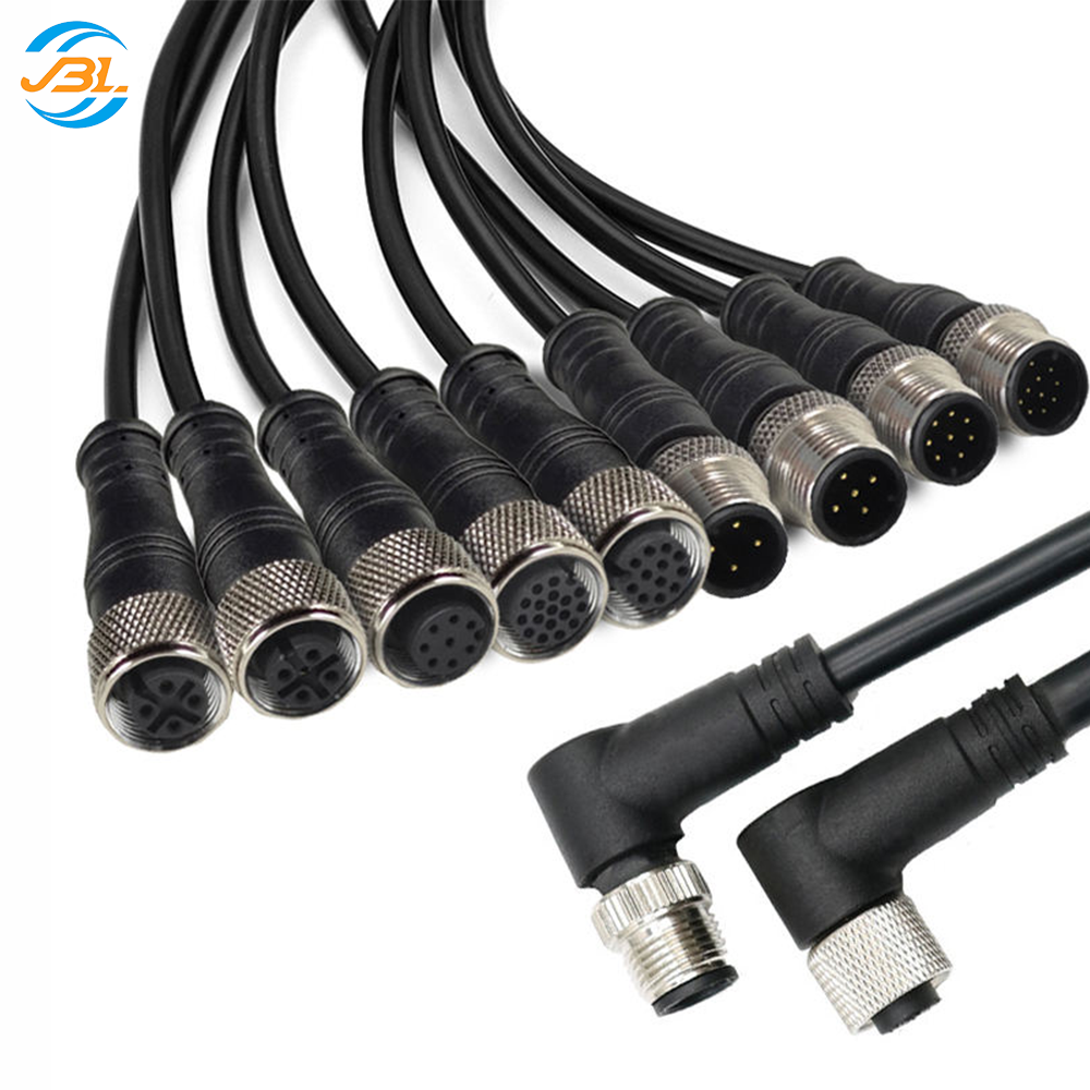 Custom waterproof m8 M12 Cable Connector Sensor Wire 2 3 4 5 6 8-core ...