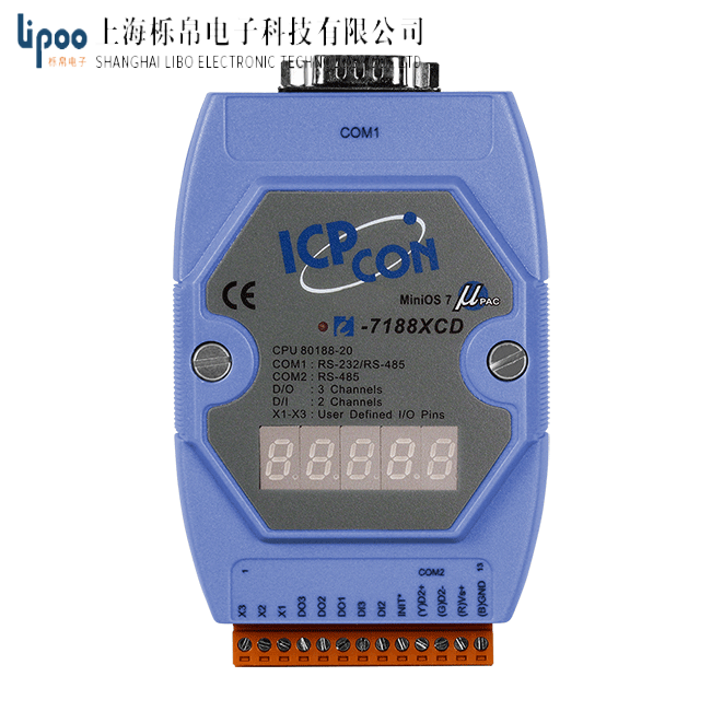 泓格科技_ICPDAS_ICPCON_I-7188XCD_可编程串口模块_大陆区代理商_上海栎帛电子科技有限公司