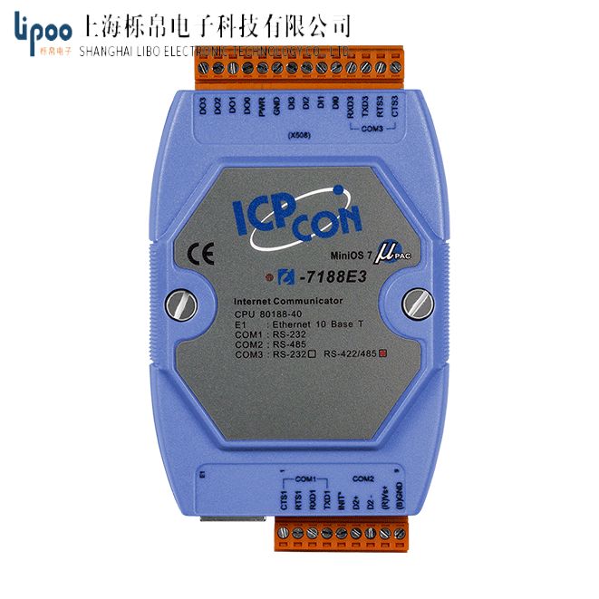 泓格科技_ICPDAS_ICPCON_I-7188E3_可编程串口转以太网模块_大陆区总代理商_上海栎帛电子科技有限公司