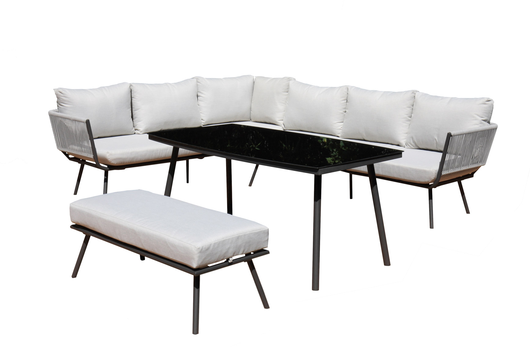 Rope Garden Corner Sofa Set-Manufacturer-Company