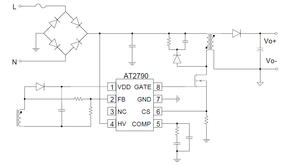 AT2790,单级高P恒压恒流芯片,过认证LED橱柜电源方案_互勤(深圳)科技有限公司